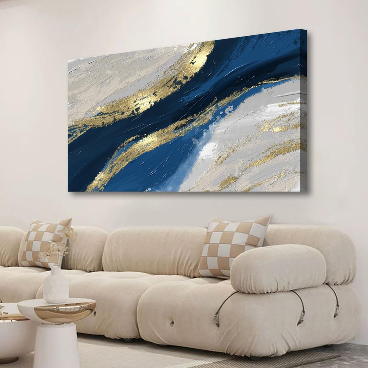 Mercer41 Office Bedroom Blue Wall Art Print Oil Paintings Modern ...