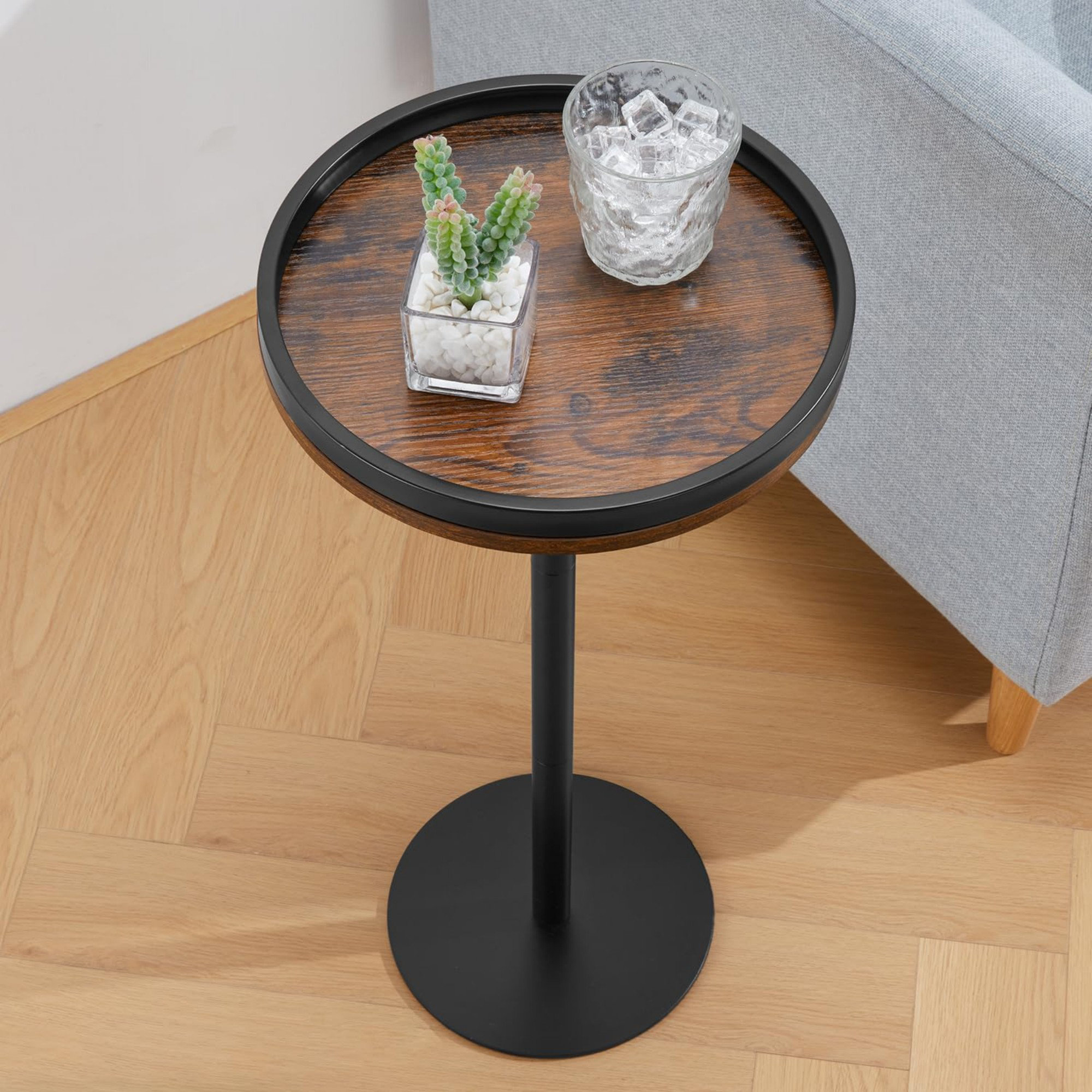 Latitude Run® Round Drink Table,Small Pedestal Table,Small Round Side ...
