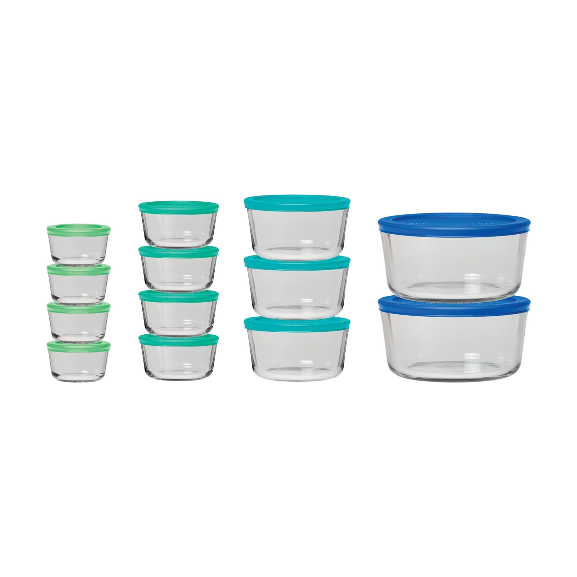 HENGANRUI Glass Storage Containers With Lids 26 Piece(Blue) | Wayfair