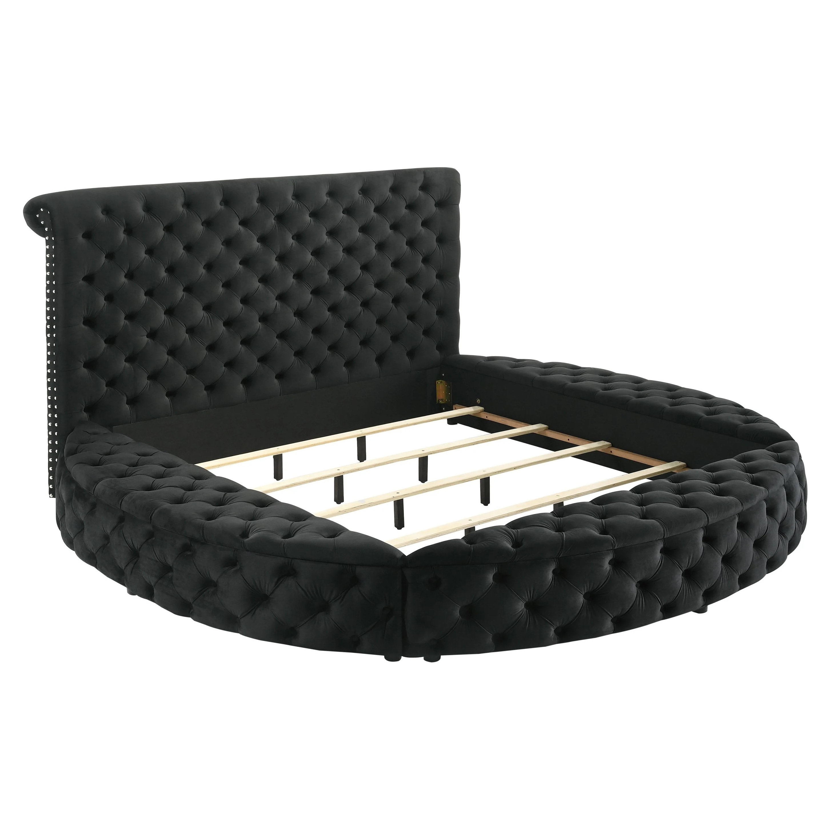 Everly Quinn Luxury Tufted Round Storage Bed Frame - Wayfair Canada