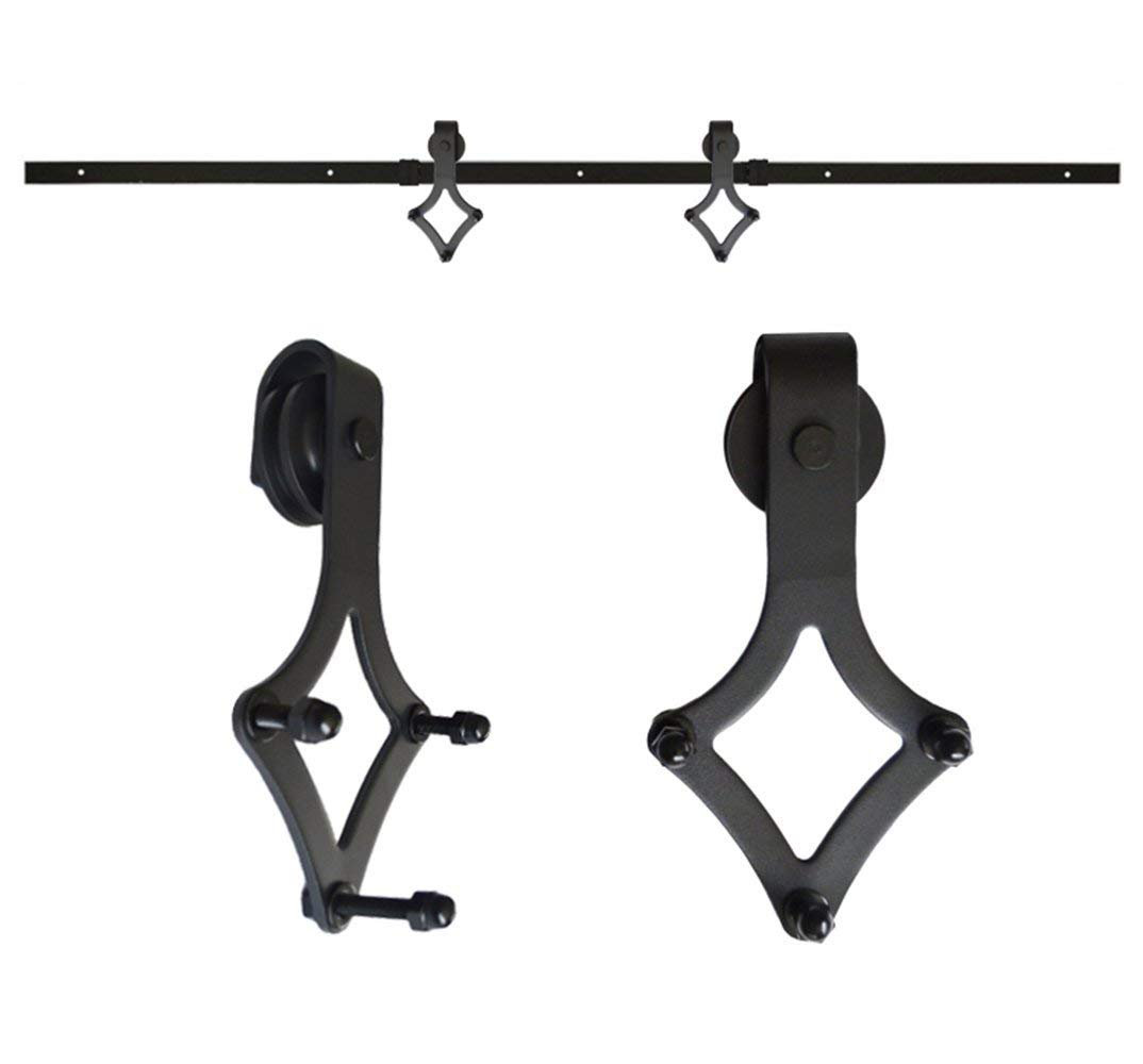 ATT Le Diamant Diamond Sliding Standard Single Barn Door Hardware Kit ...