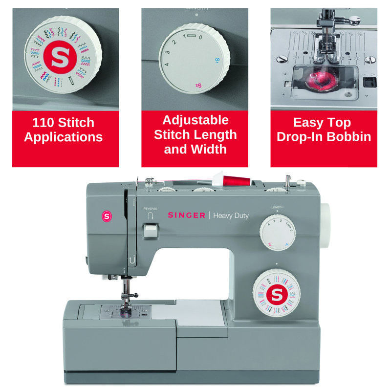 SINGER MX60 Sewing Machine With Accessory Kit & Foot Pedal & Reviews ...