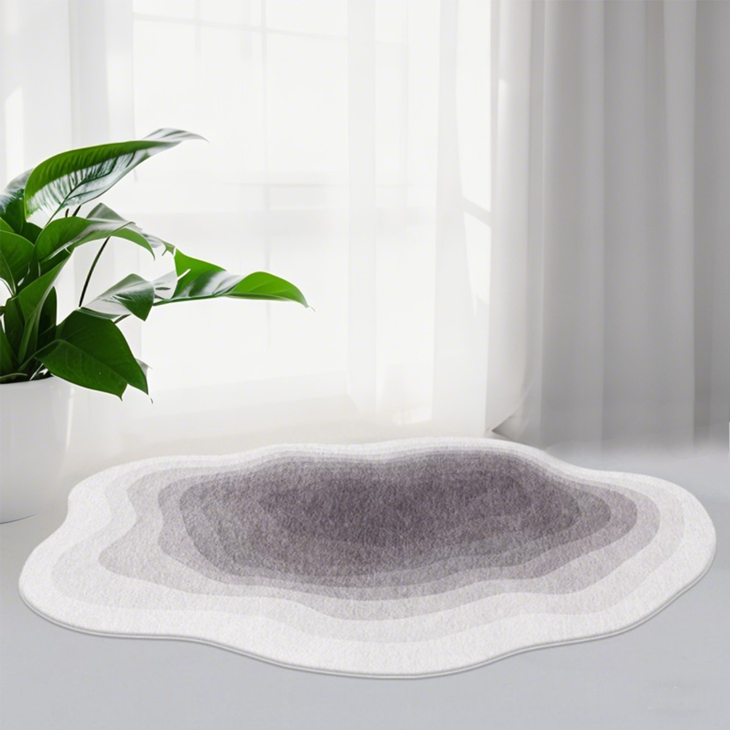 Ivy Bronx Unique Irregular Shaped Rug 4.6x6.5ft Boho Abstract Art ...