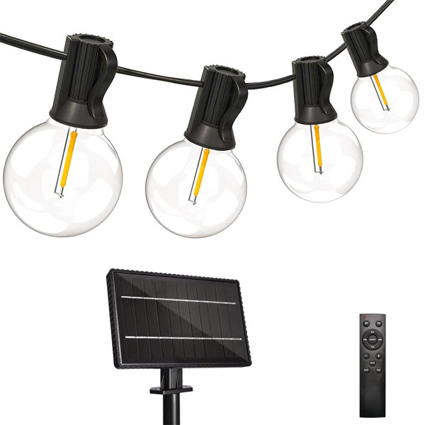 Dakota Fields Andrez 31M Solar Powered 52 - Bulb Festoon Lights String ...