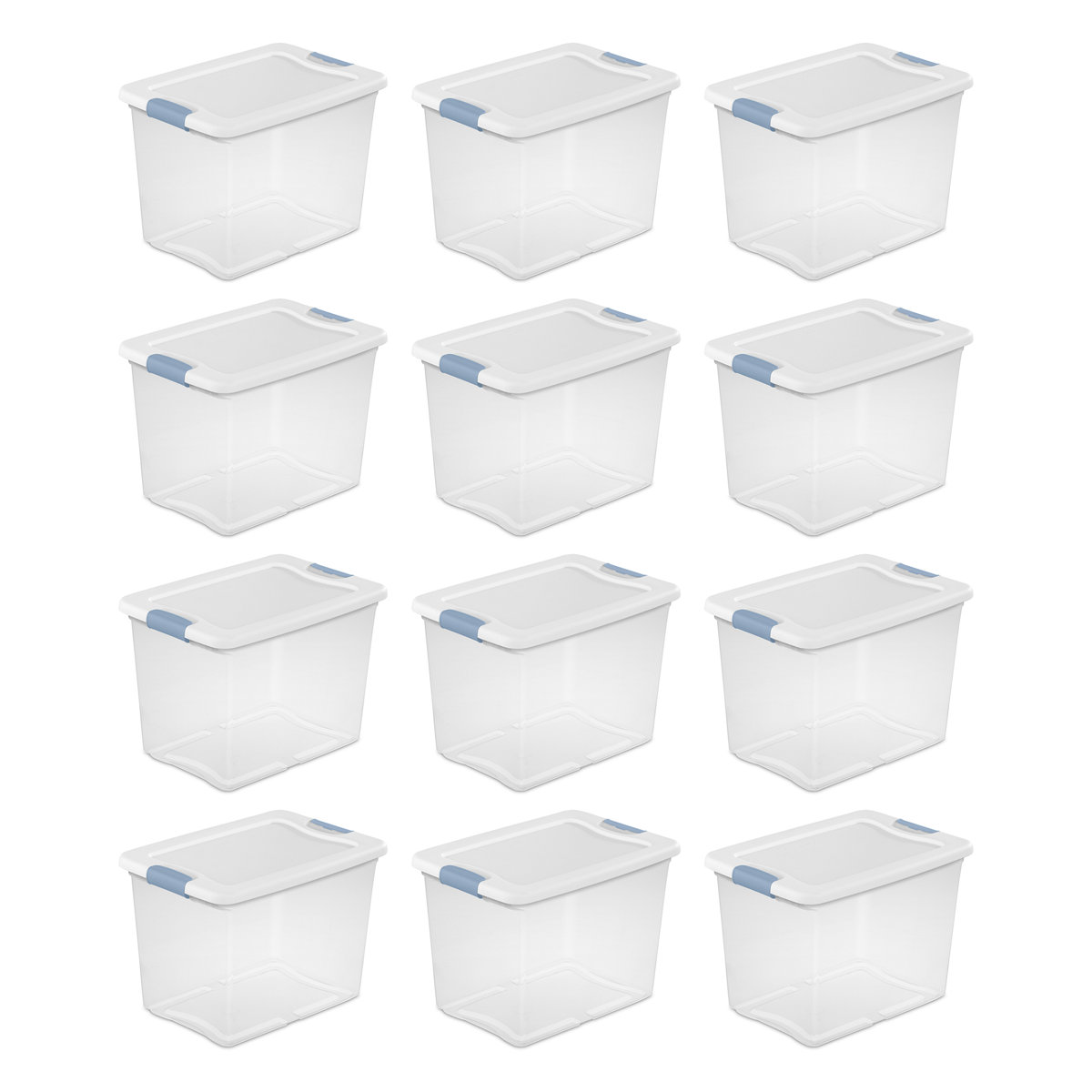 Sterilite Plastic Clear Stackable Latching Storage Box Container ...
