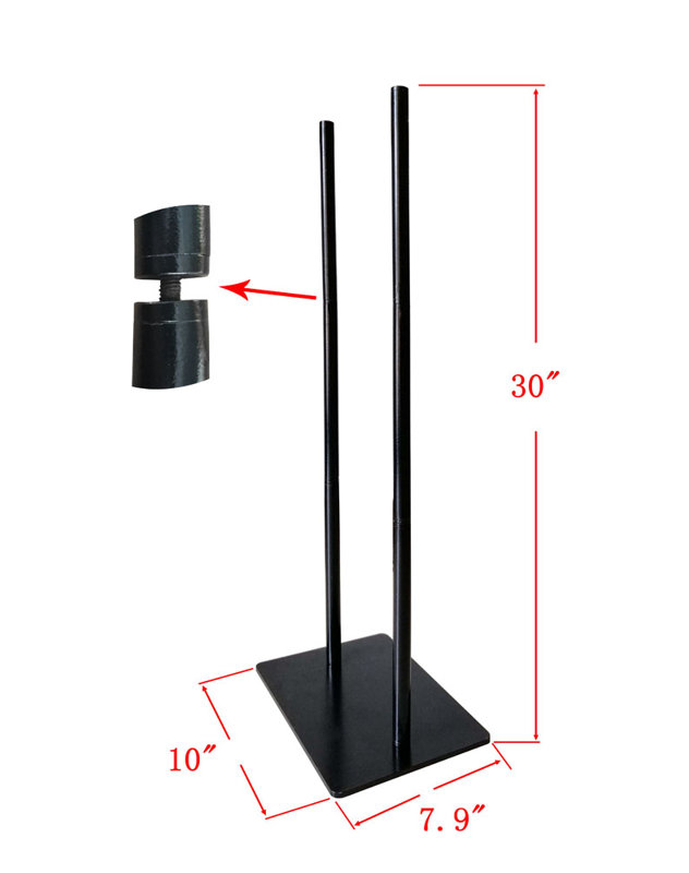 FixtureDisplays Metal Tube Stand Metal Base Ballot Box Stand Donation ...