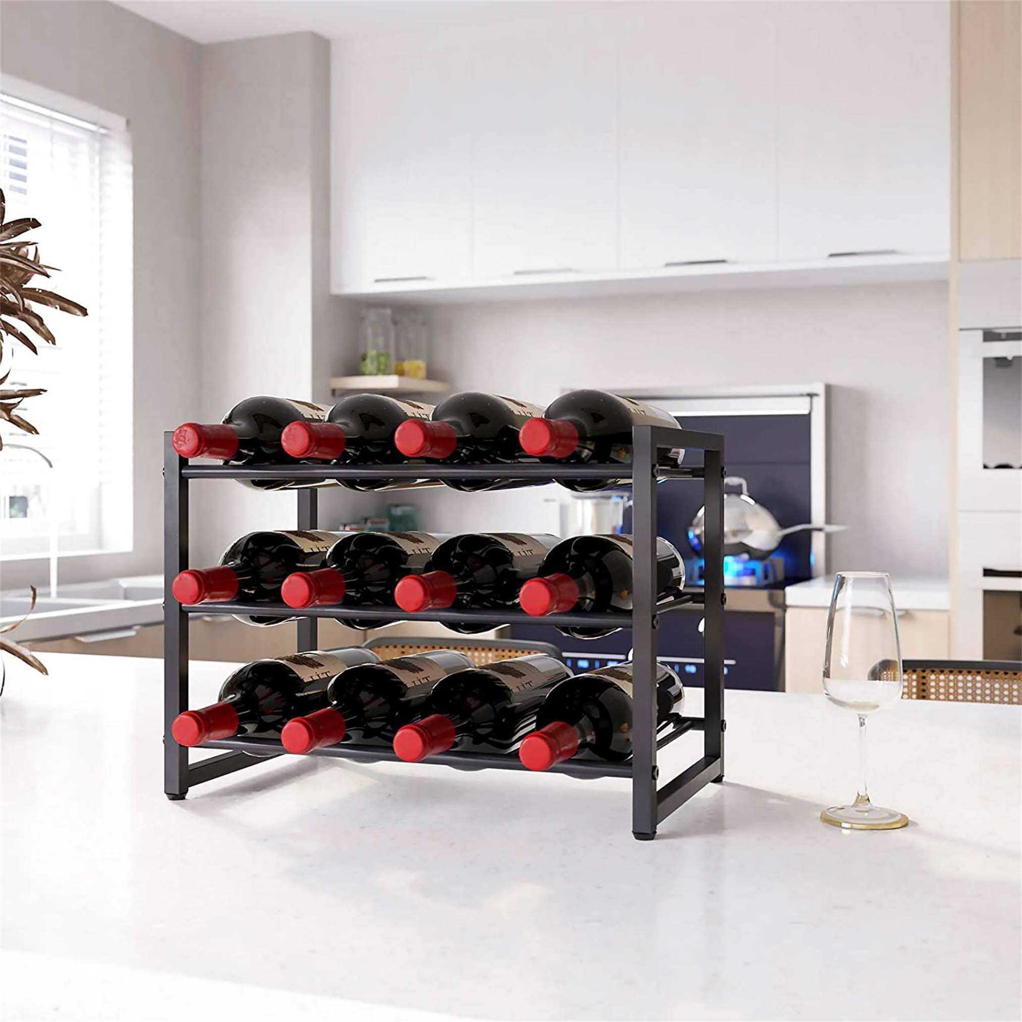 Lark Manor Countertop 3 Tier Metal Wine Rack - Wayfair Canada