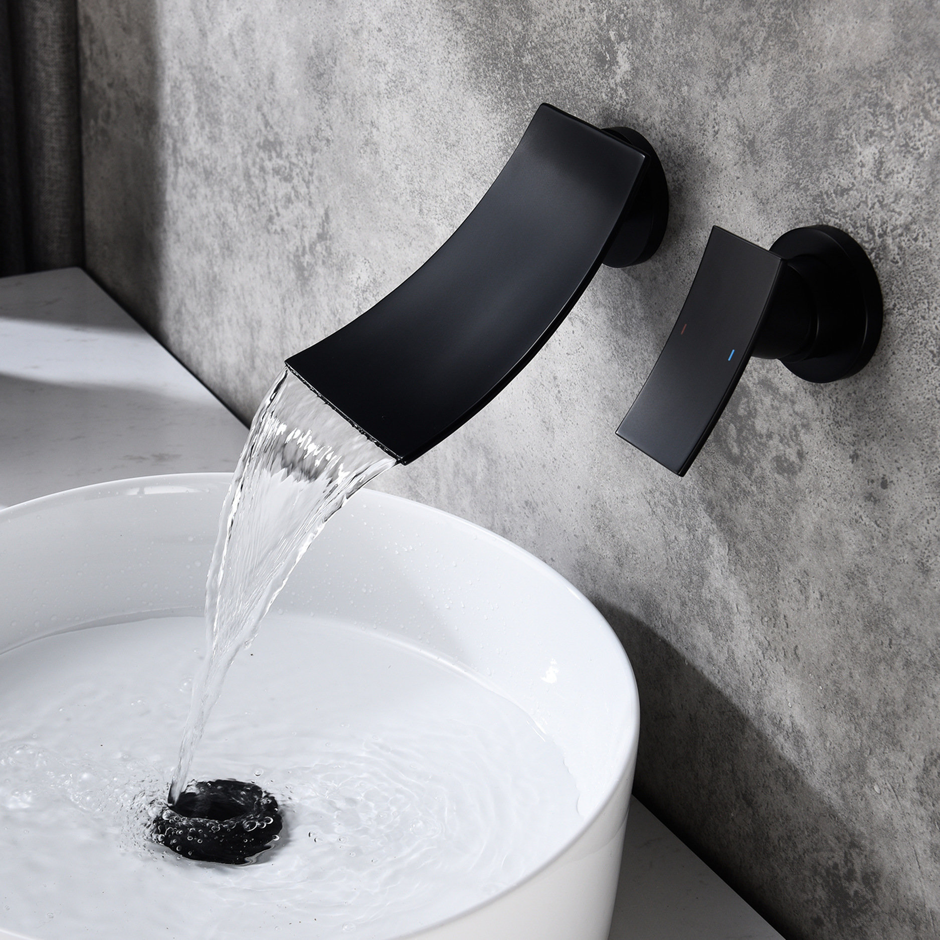 TUOXIN Elegant Wall Mount Bathroom Fixture - Large Area Waterfall Spout ...