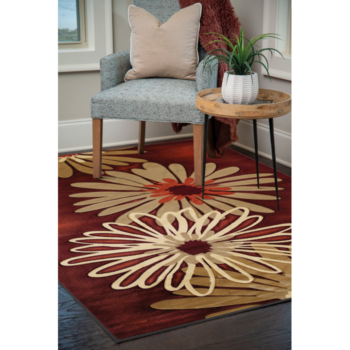 Winston Porter Carletta Floral Rug & Reviews | Wayfair