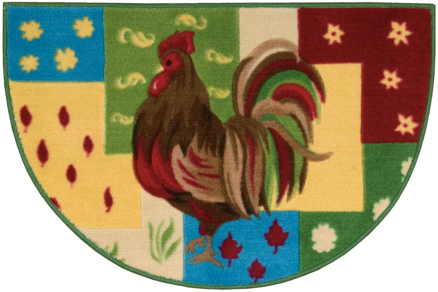 August Grove Lyn Rooster Hand-Tufted Green/Red Area Rug | Wayfair
