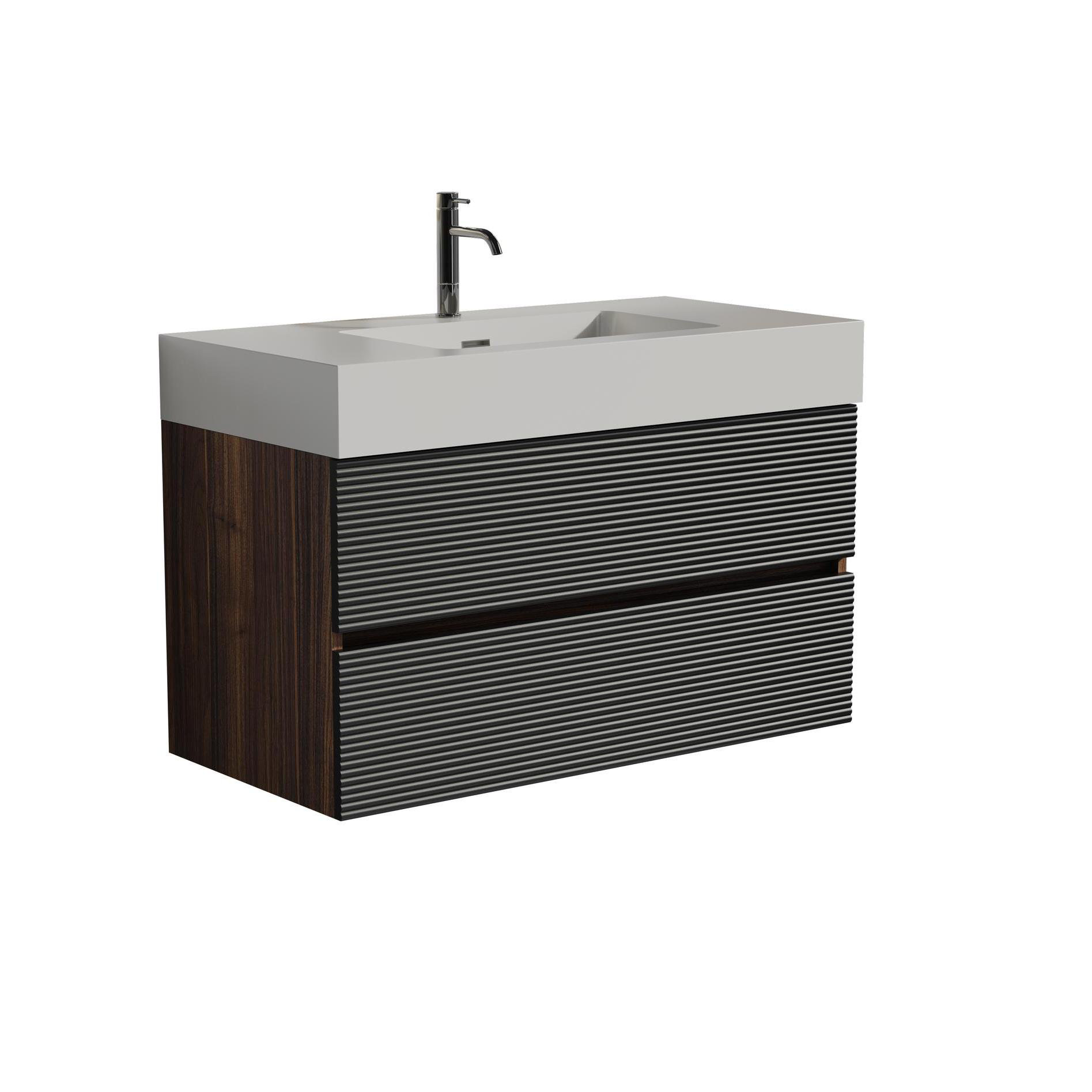 Latitude Run® 36 Inch Wall Mounted Floating Bathroom Vanity | Wayfair