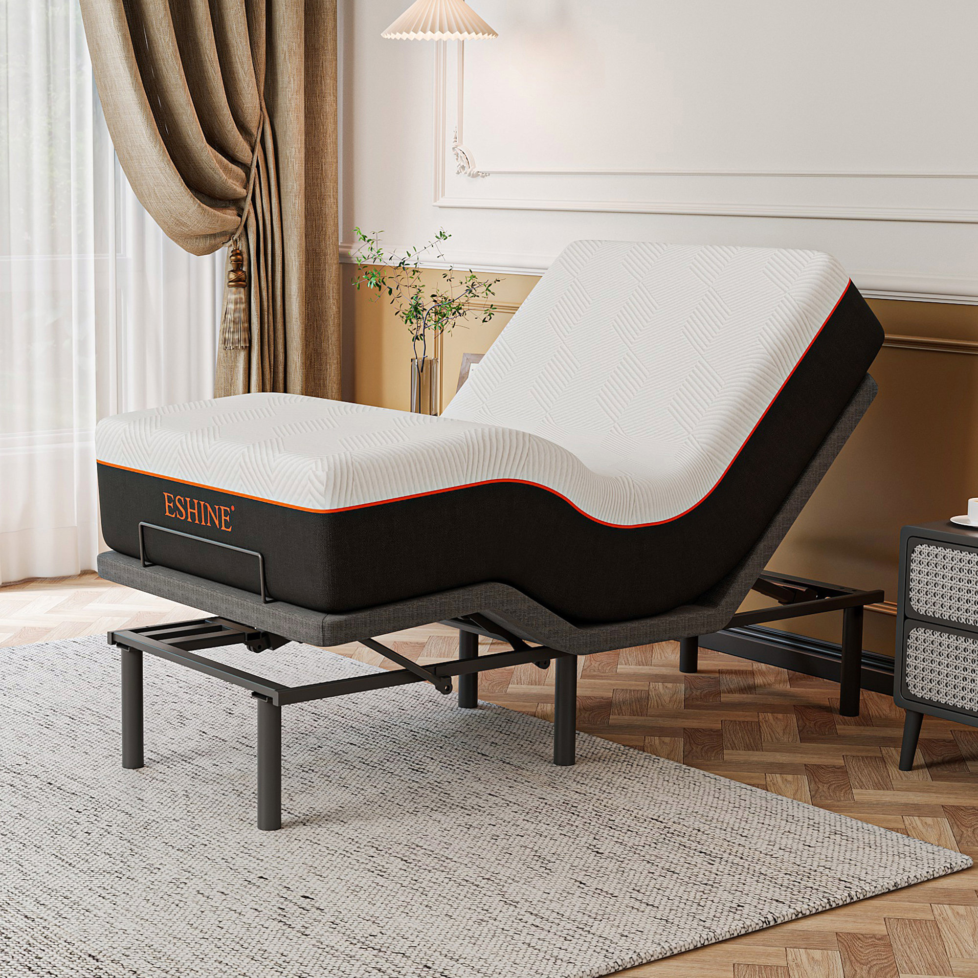 ESHINE Adjustable Bed with Massage, Zero Gravity, Wireless Remote & App ...