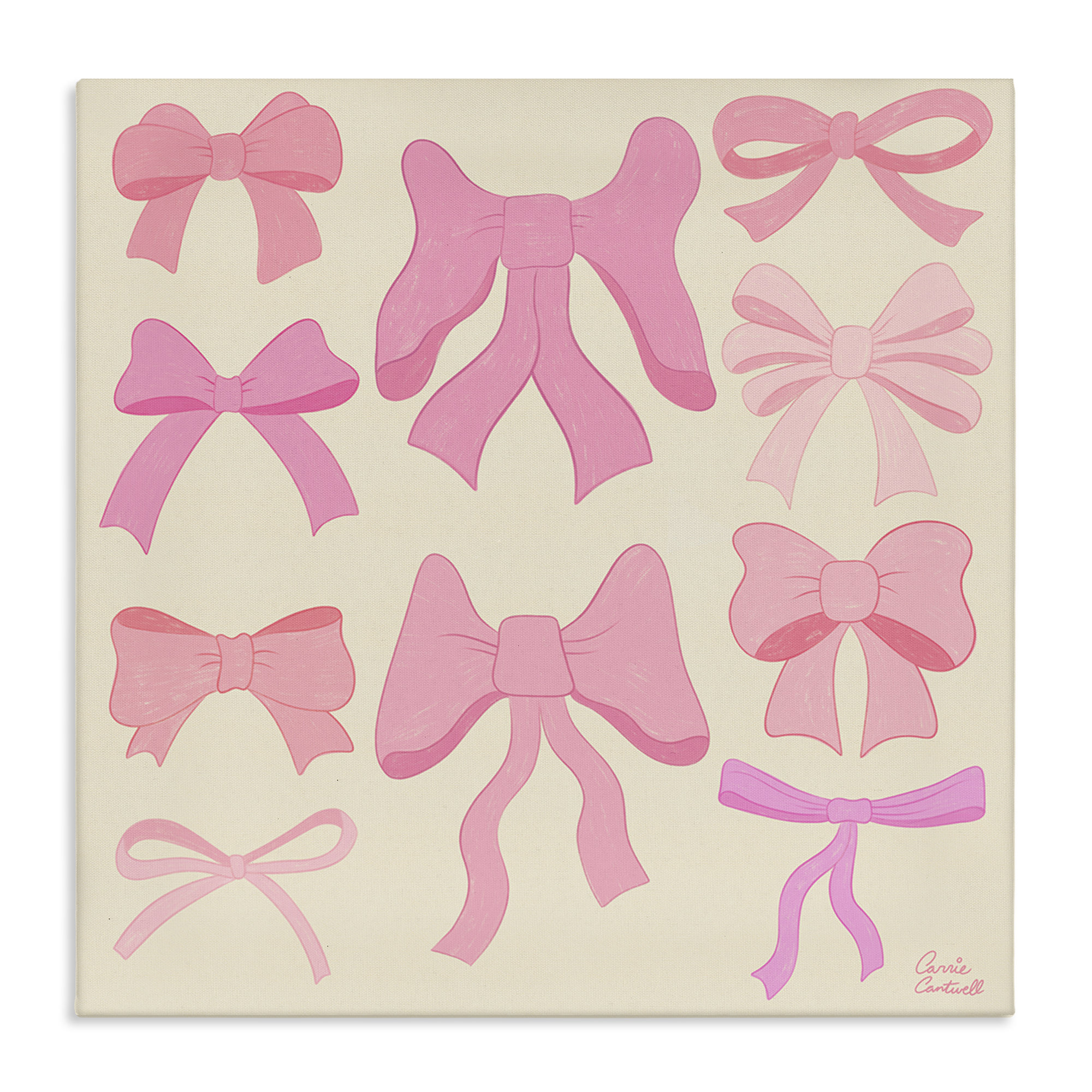 Dakota Fields Trendy Pink Bows Assortment Canvas, design by Carrie ...