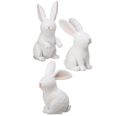 Resin 'Carved' Bunny 5" 3 Assorted | Birch Lane