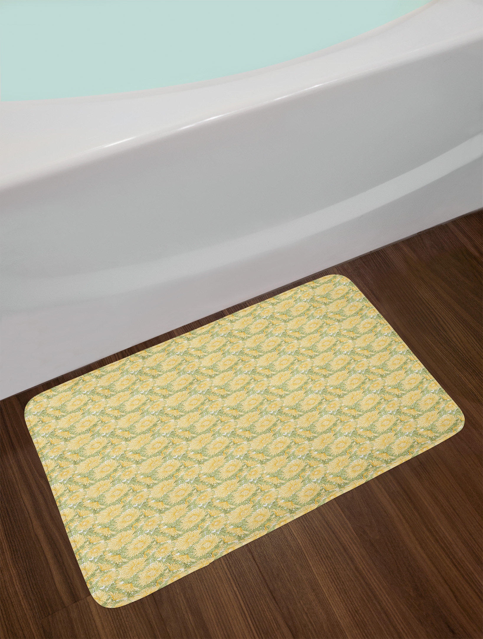 Ambesonne Japanese Plush Bath Mat, Nature Chrysanthemum, 30.2"x20 ...
