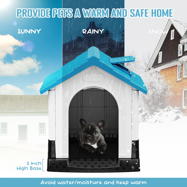 Tucker Murphy Pet™ Delphis 33 Inch Plastic Dog House Outdoor Indoor ...