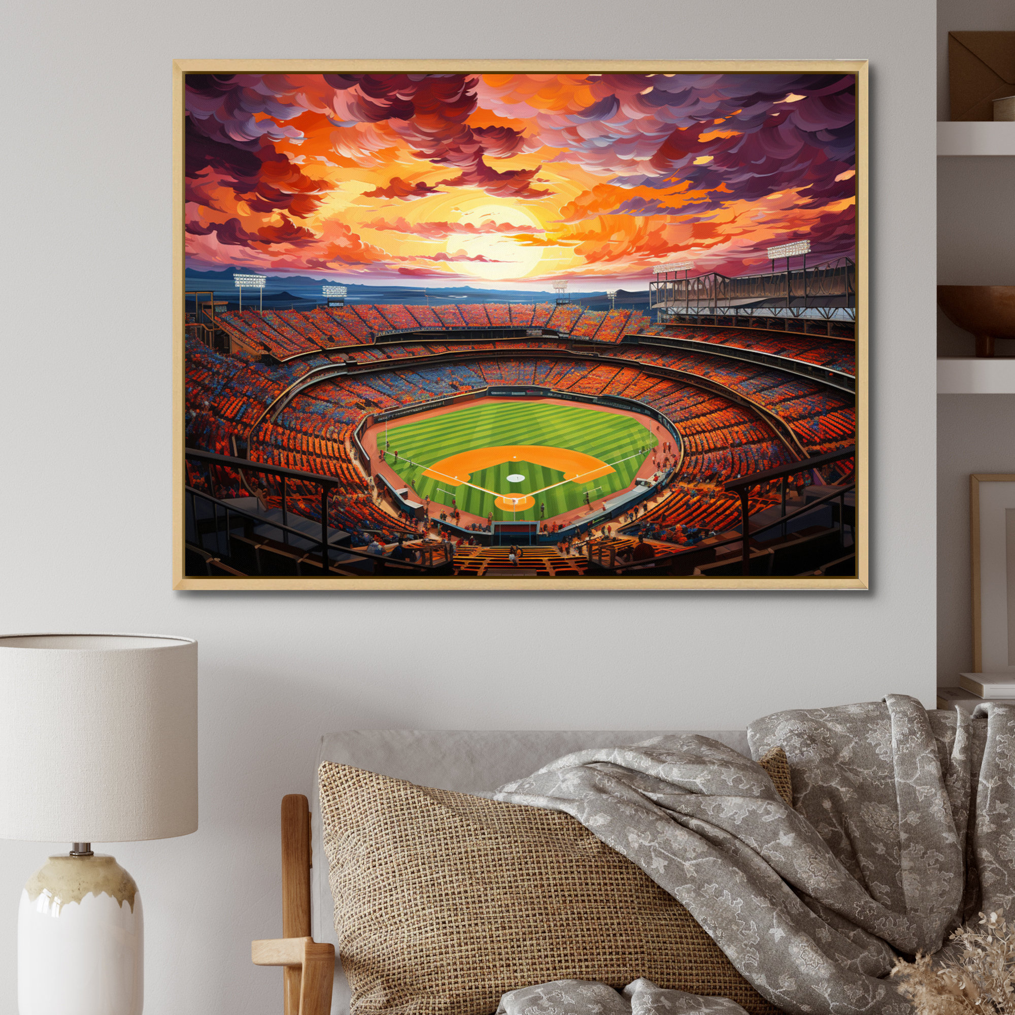 Latitude Run® Abstract Baseball Stadium IV On Canvas Print | Wayfair