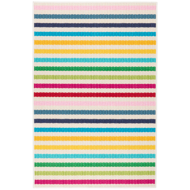 Dash and Albert Rugs Rainbow Stripe Multi Machine Washable Rug | Wayfair