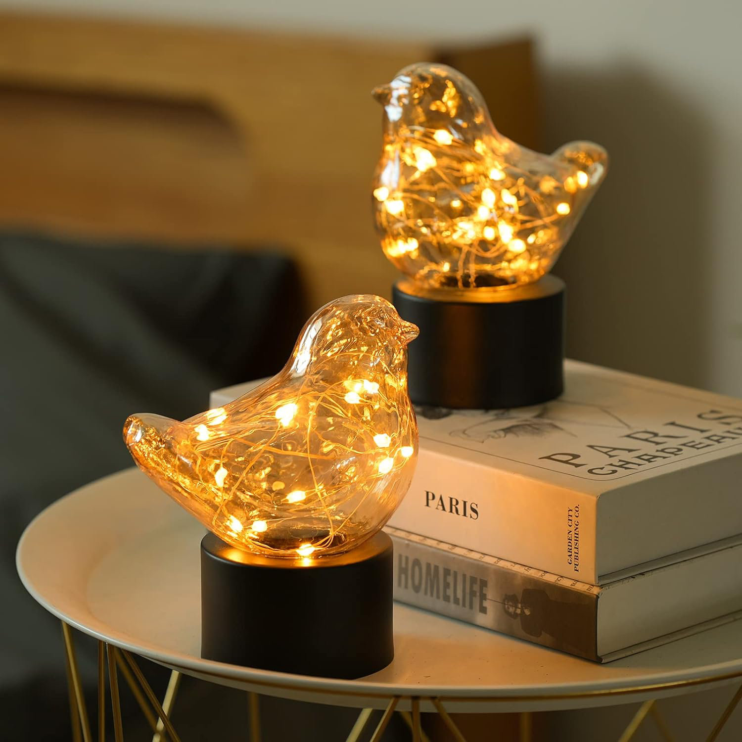 Winston Porter 2 Pack Battery Operated Table Lamps, Bird Lamp LED ...