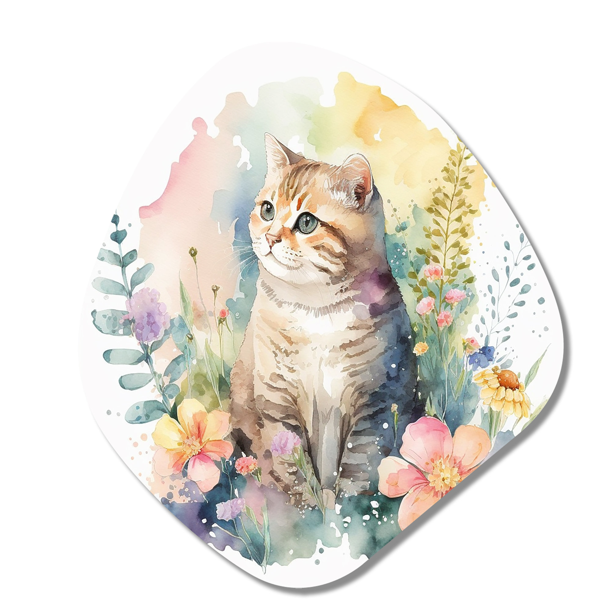 Lark Manor Little Kitten Surrounded By Colourful Flowers I - Animals ...