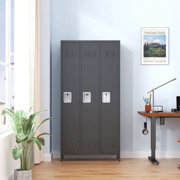 George Oliver 3 Door 72"H Metal Lockers With Lock,Storage Locker ...