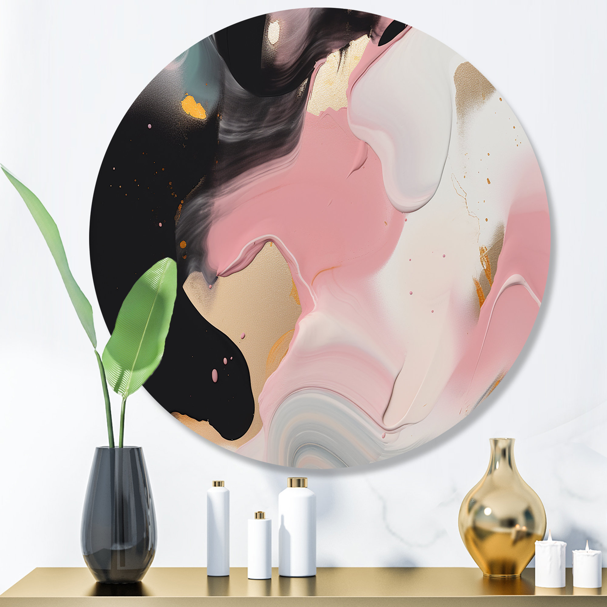 Mercer41 Markael Pink And Gold Inner Worlds Of Marble VI - Abstract ...