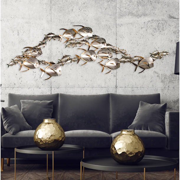 Copper Art Lookdown Fish School Wall Décor - Wayfair Canada