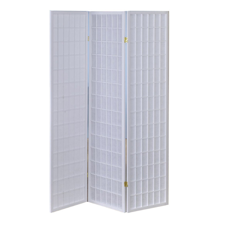 Ebern Designs Alexnadra White 3 Panel Shoji Screen | Wayfair