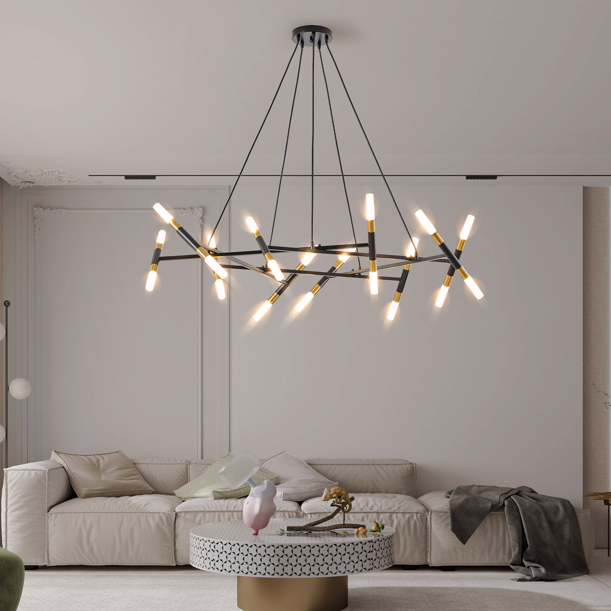Ivy Bronx 41" Modern Chandelier Light Fixture, Branch Design With ...