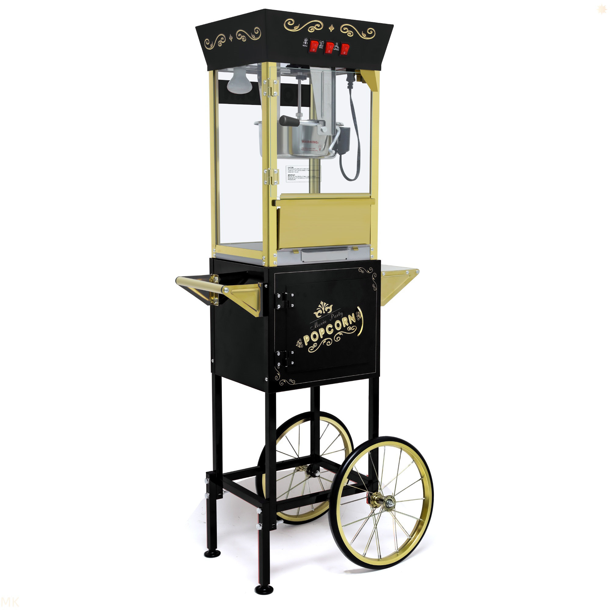 Myhomekeepers 12Oz Popcorn Machine Cart, Popcorn Cart With Wheels ...