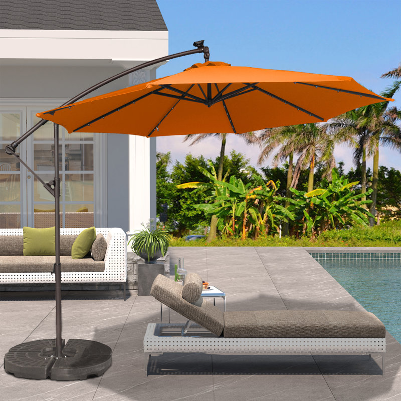 Hokku Designs Direen 10' Lighted Cantilever Umbrella & Reviews | Wayfair