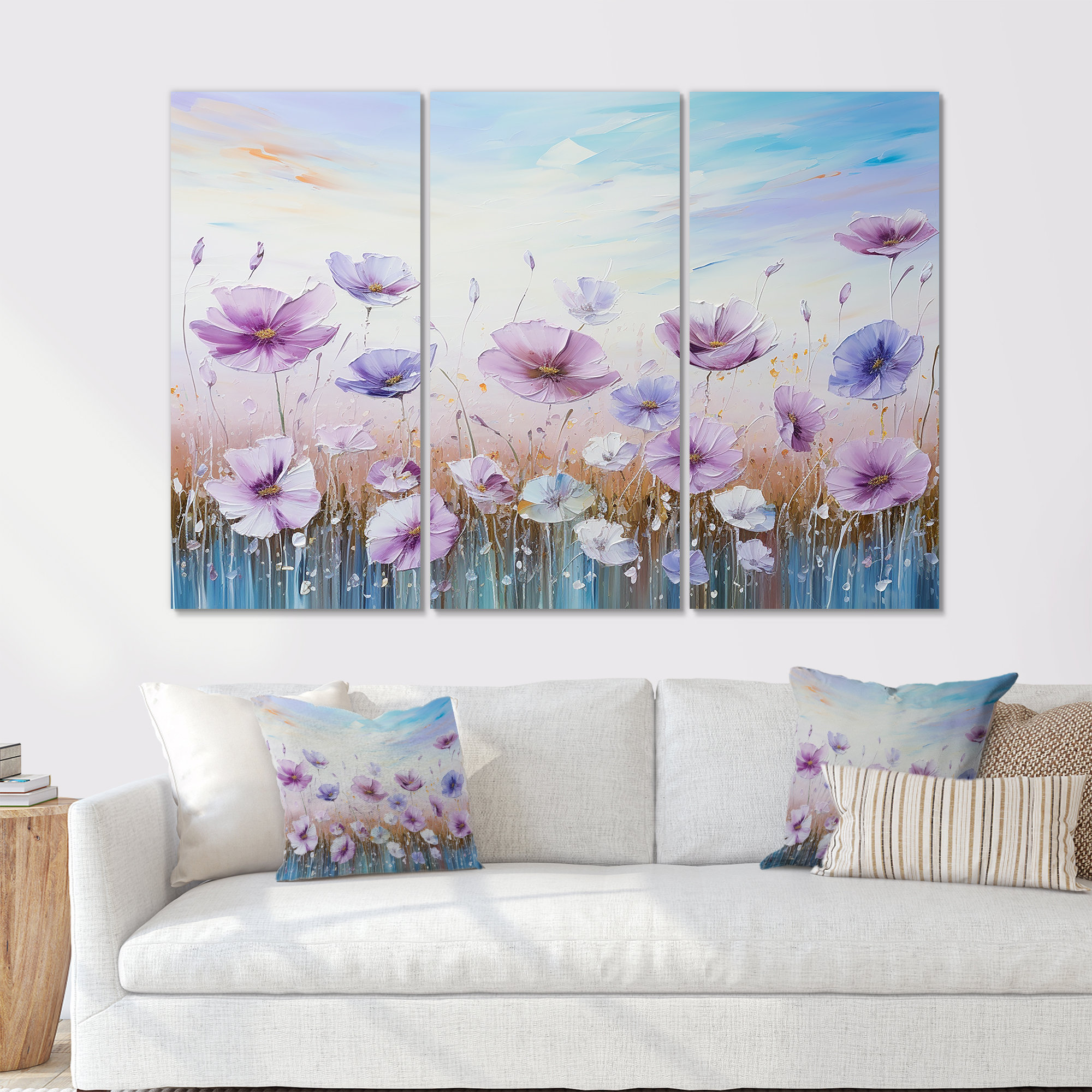 Lark Manor™ Pink Morning Glory Liquid Art Flower Field IV - Flower ...