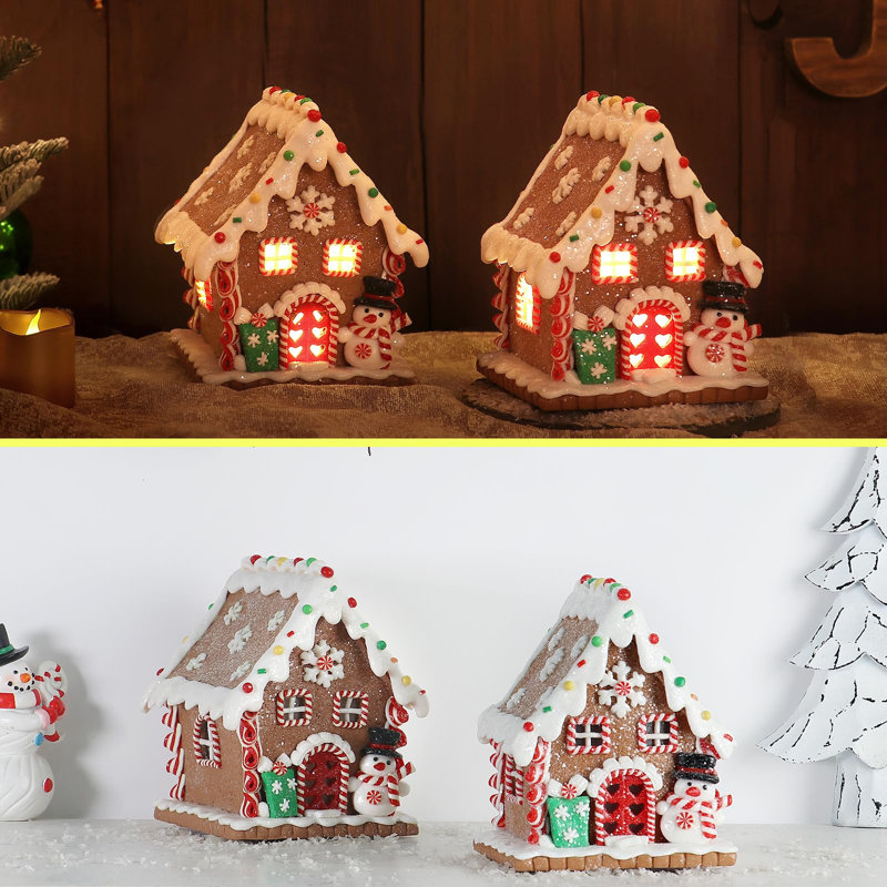 The Holiday Aisle® LED Clay Gingerbread Collectible House Village ...