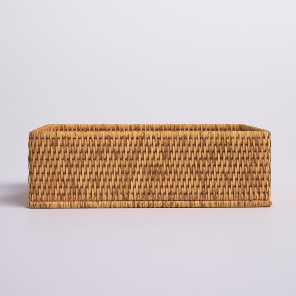 Dotted Line™ Rattan Rectangular Basket with Rounded Corners and Cutout ...