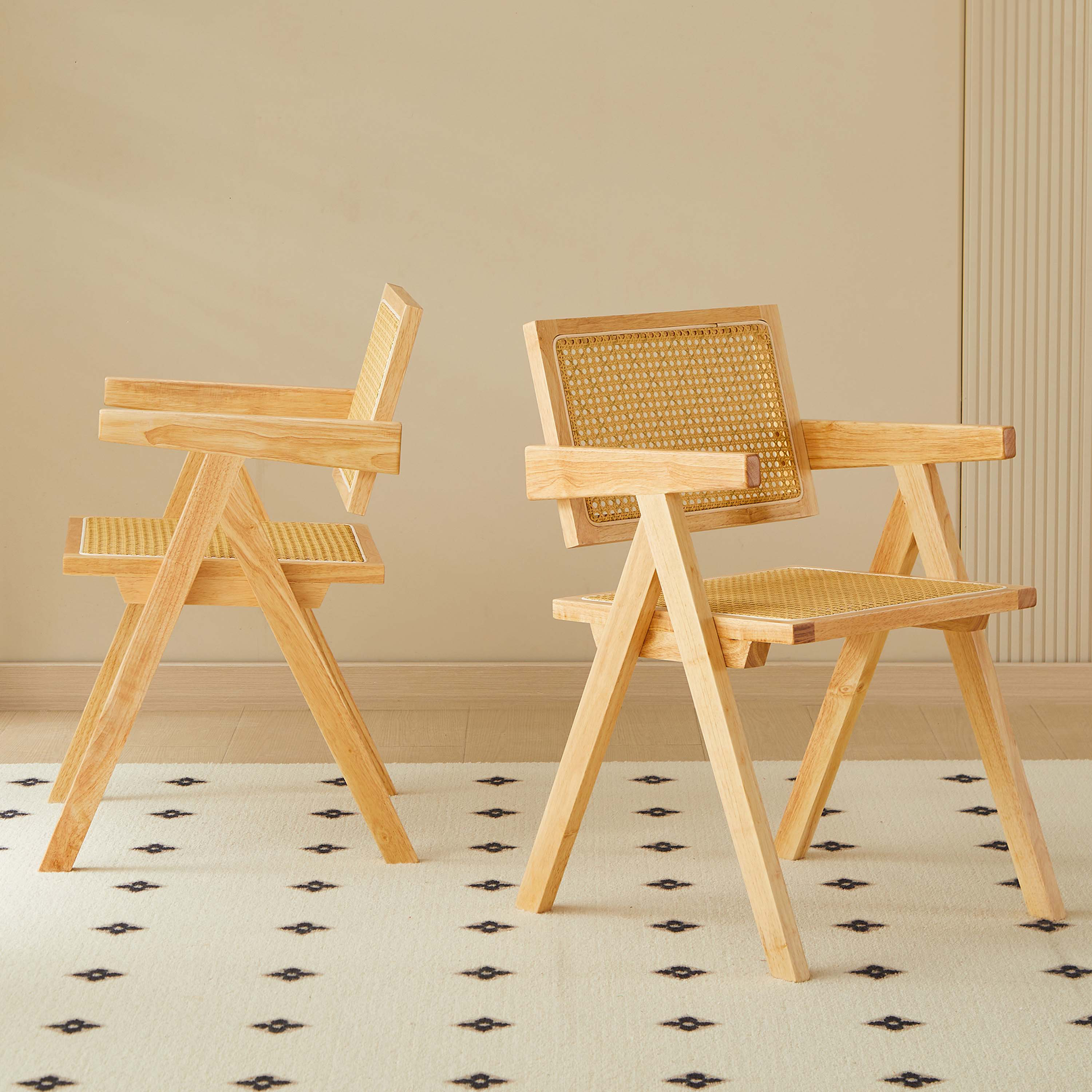 Bayou Breeze Deleesa 2 dining chairs, using rubber wood solid wood ...
