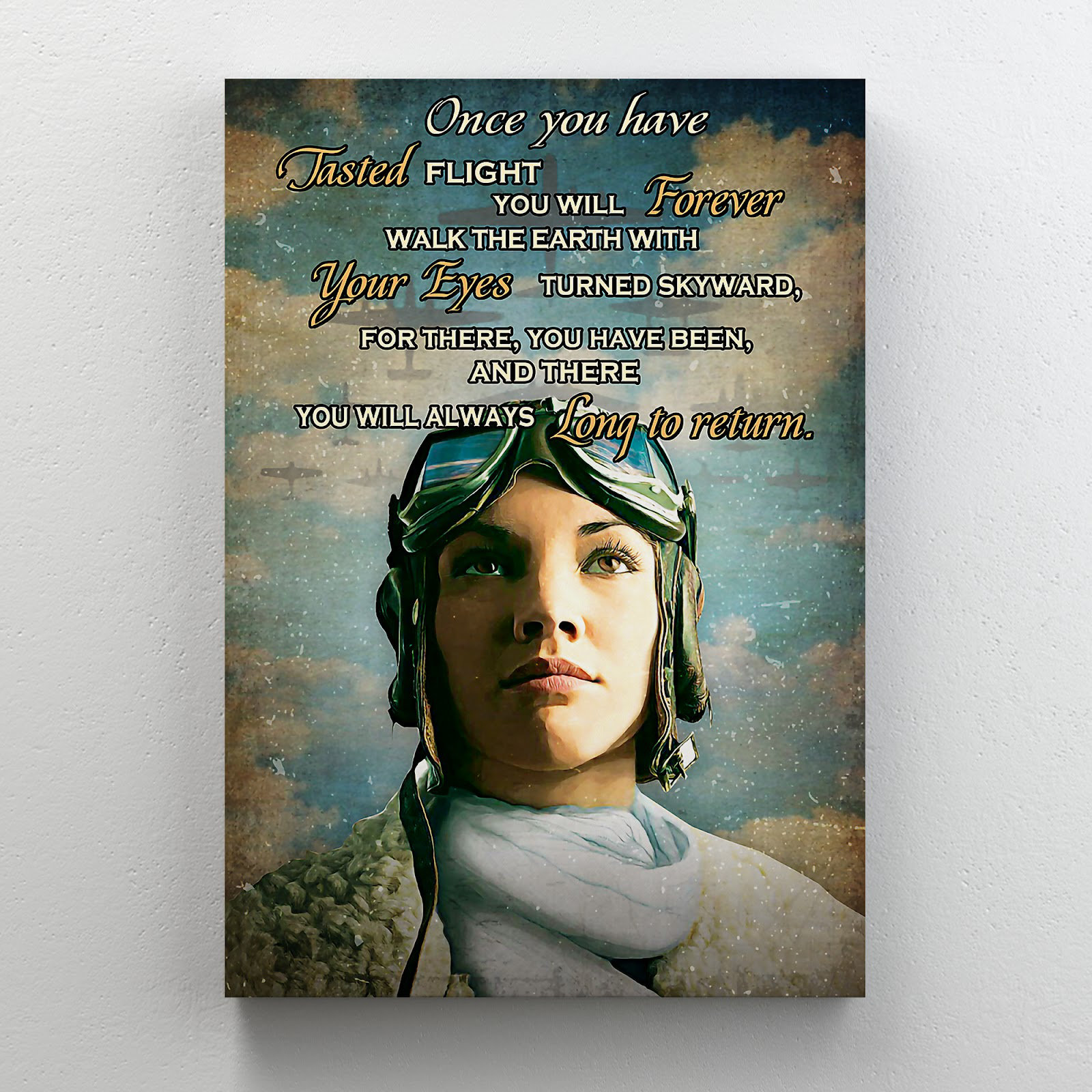 Trinx A Pilot Woman On Sky Background Once You Have Tasted Flight 1