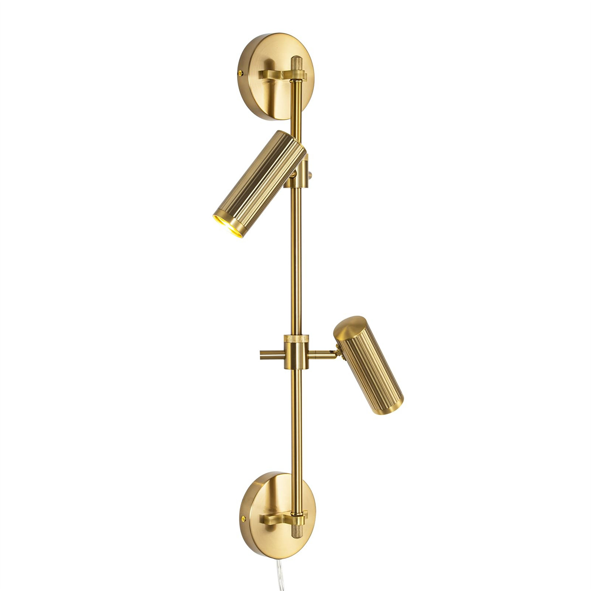 17 Stories Plug-In Wall Light, 2 Light Wall Mount Light With Rotatable ...