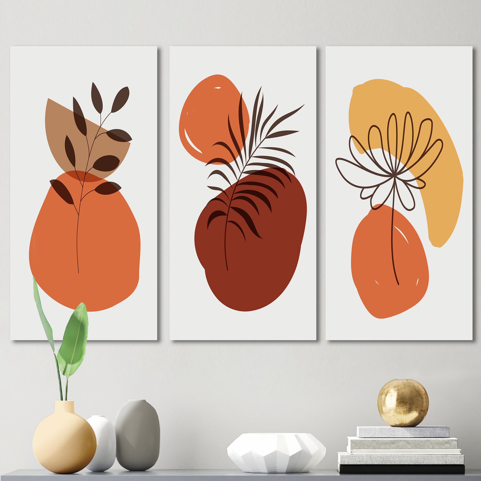 Corrigan Studio® Minimalistic Abstract Designs In Retro Colors VI - Mid ...