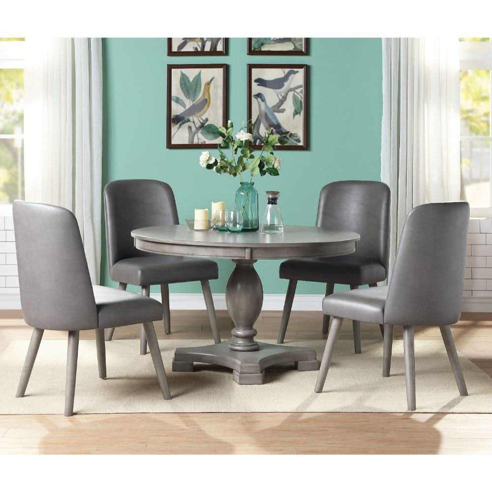 Ebern Designs Amos Dining Table, Gray Oak | Wayfair