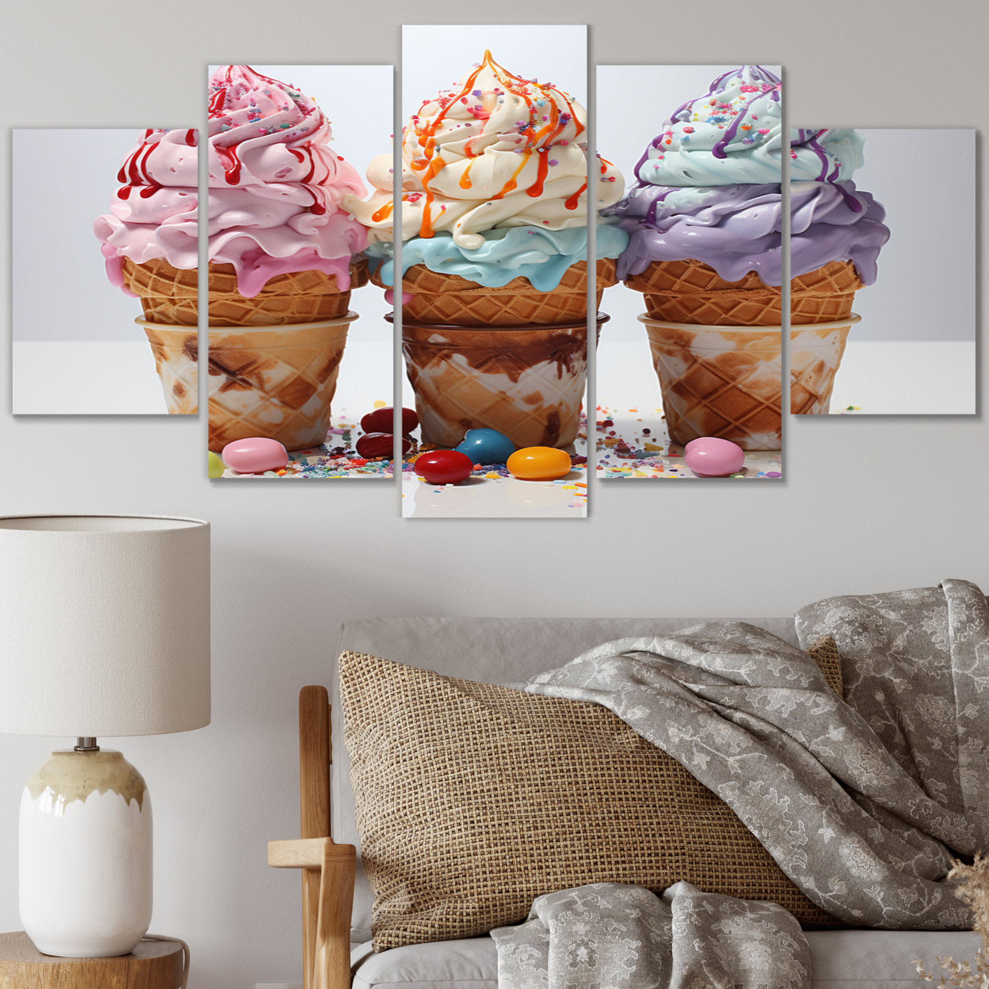 Isabelle & Max™ " Food Ice Cream Pointillism III " 5 - Pieces - Wayfair ...