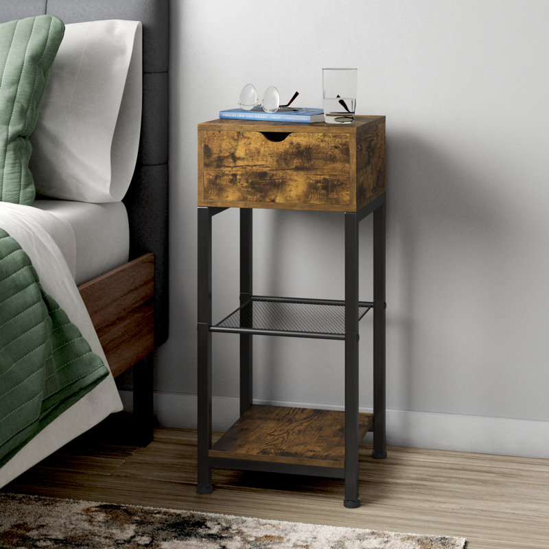 Trent Austin Design® Nohlan 1 - Drawer Metal Nightstand in Brown/Black ...