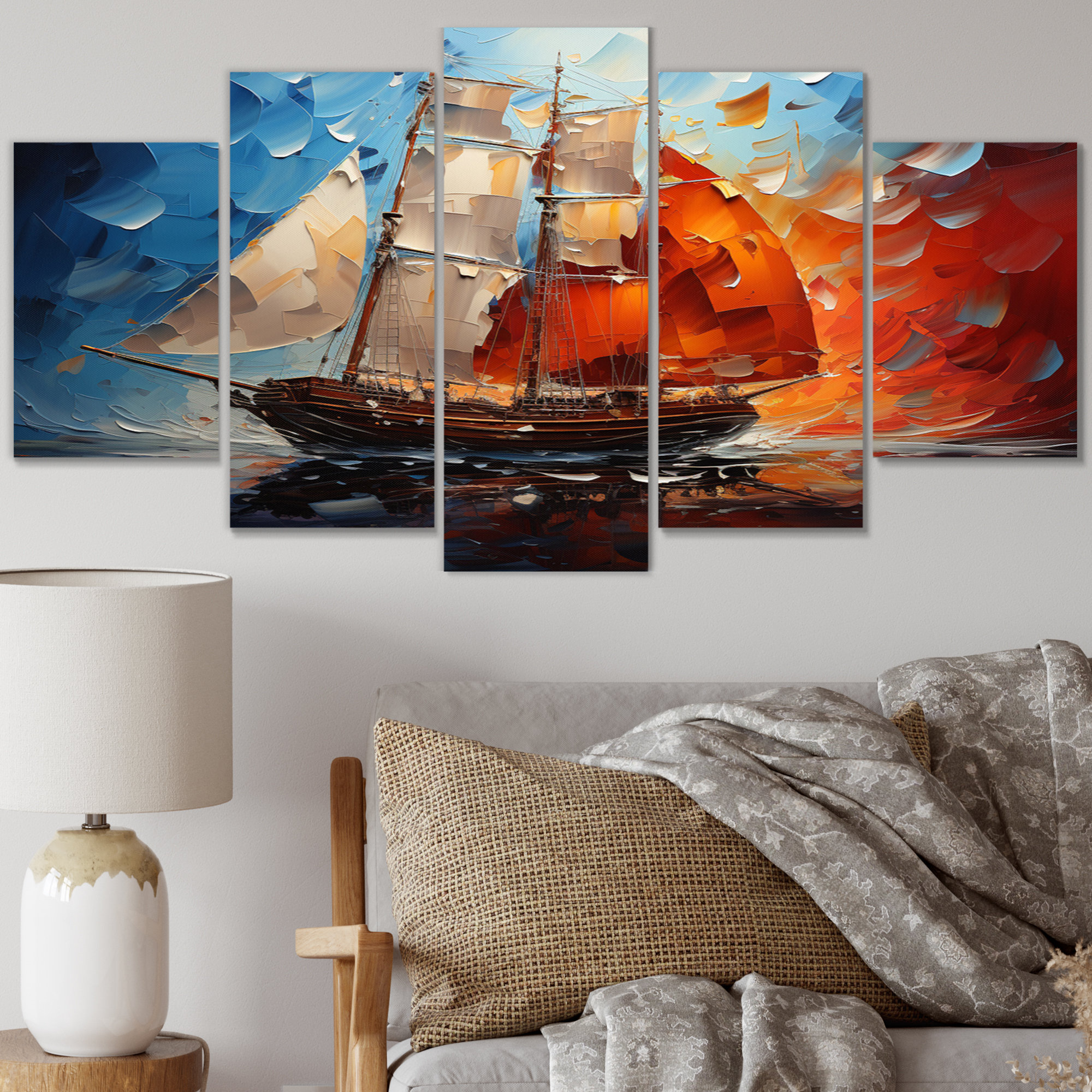 Design Art Boat Abstract Maritime Symphony I - Boat Wall Art Print - 5 ...