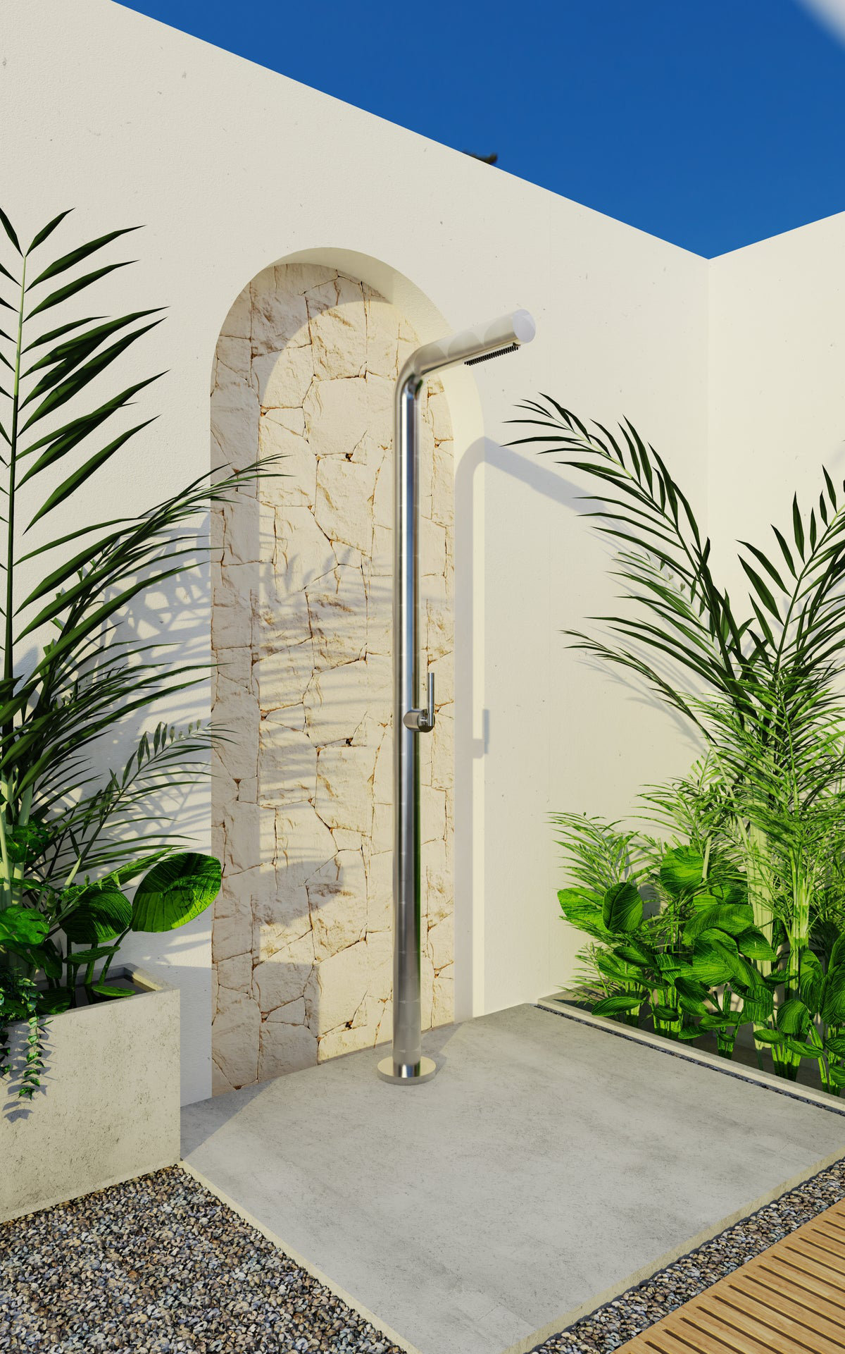DAX Stainless Steel Free Standing Outdoor Shower and Footwash Spout ...