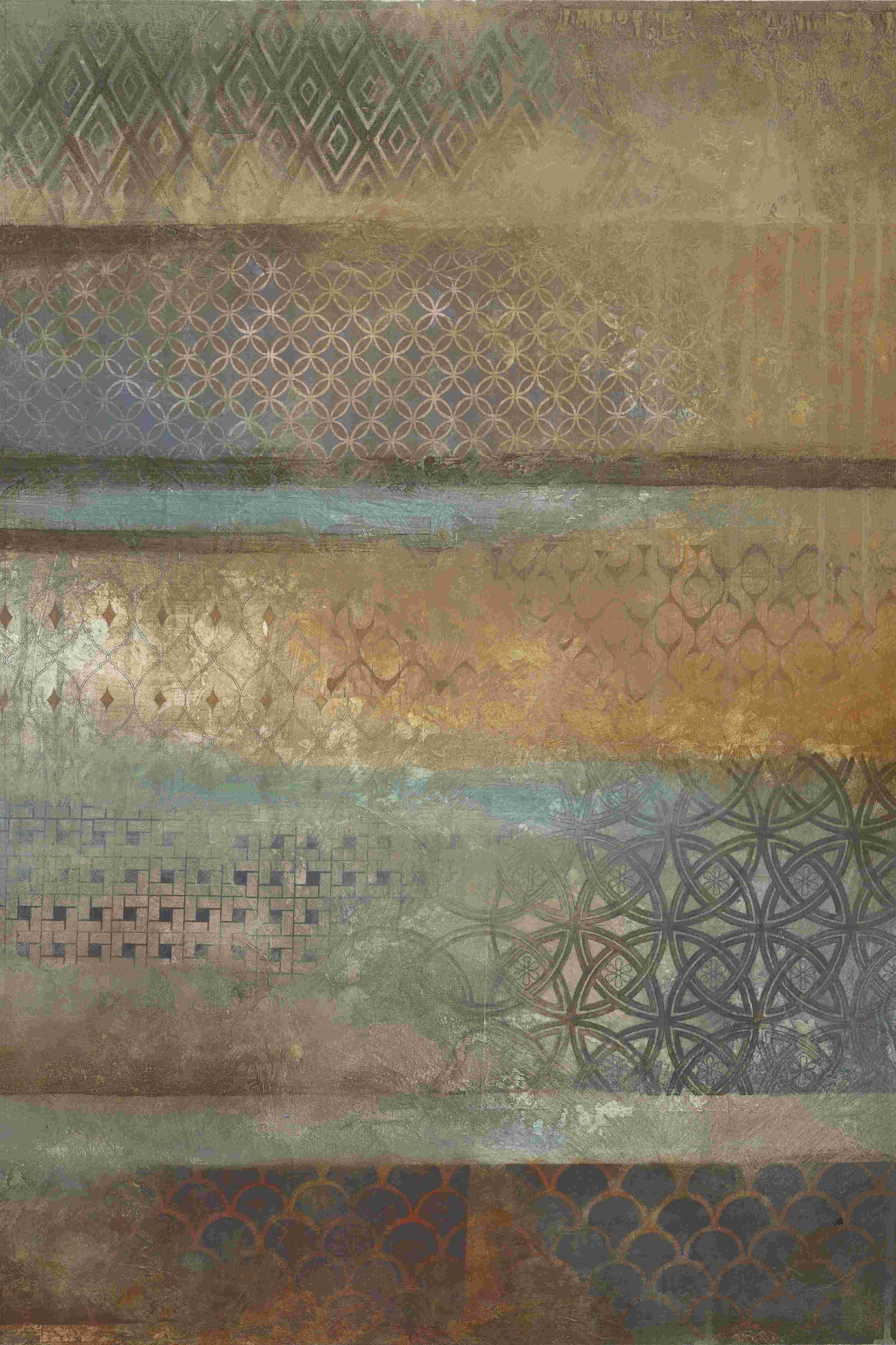 Winston Porter Striped Neutral Blue Patterns - Wrapped Canvas Graphic ...