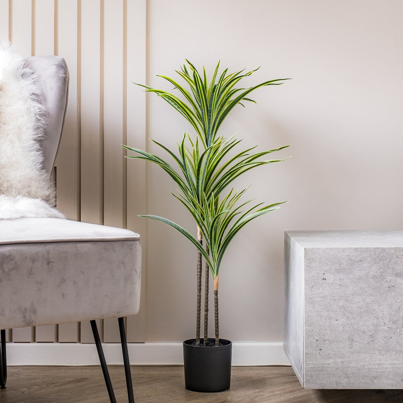 17 Stories 90cm Faux Real Touch Variegated Yucca Tree | Wayfair.co.uk