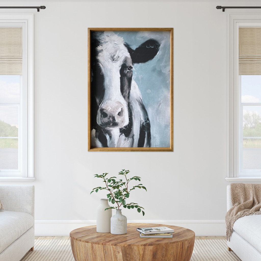 ZeaZu Sweet Cow Wooden Framed Canvas Wall Art - Wayfair Canada