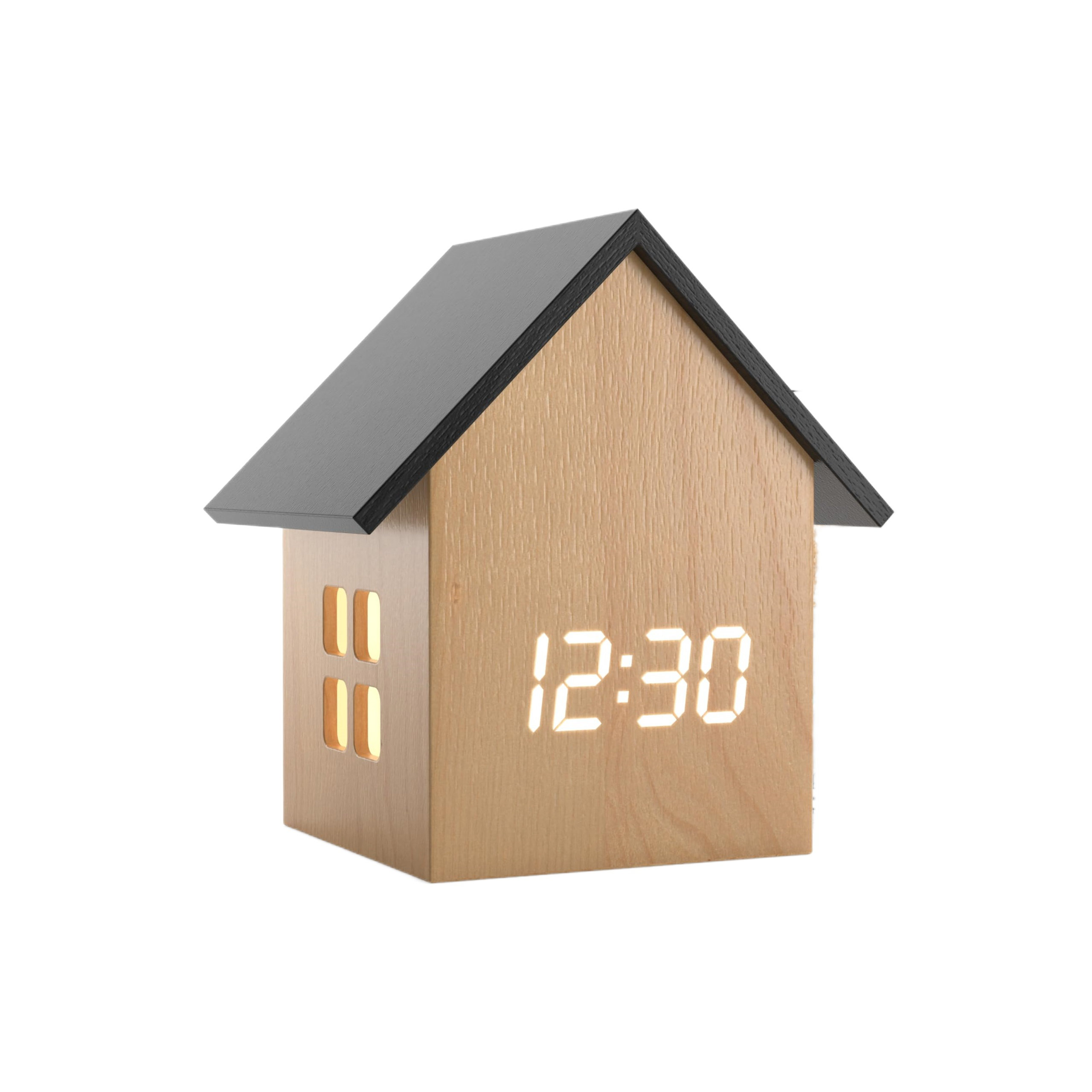 Red Barrel Studio® Digital House-Shaped Alarm Clock with Temperature ...