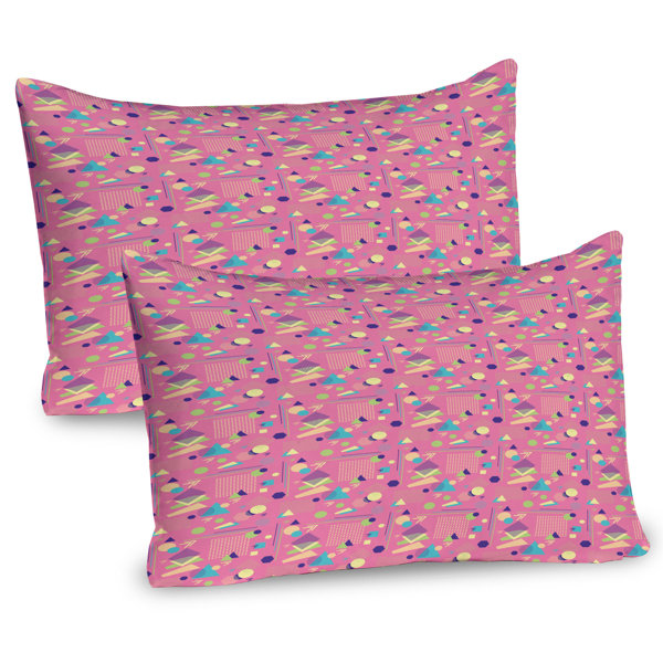 Ambesonne Memphis Style Pillow Sham 2 Pack Postmodern Pop Art - Pastel ...