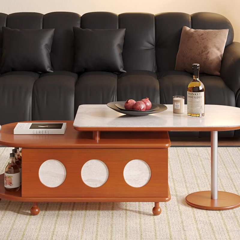 LIZIYE Medieval style retractable solid wood coffee table | Wayfair