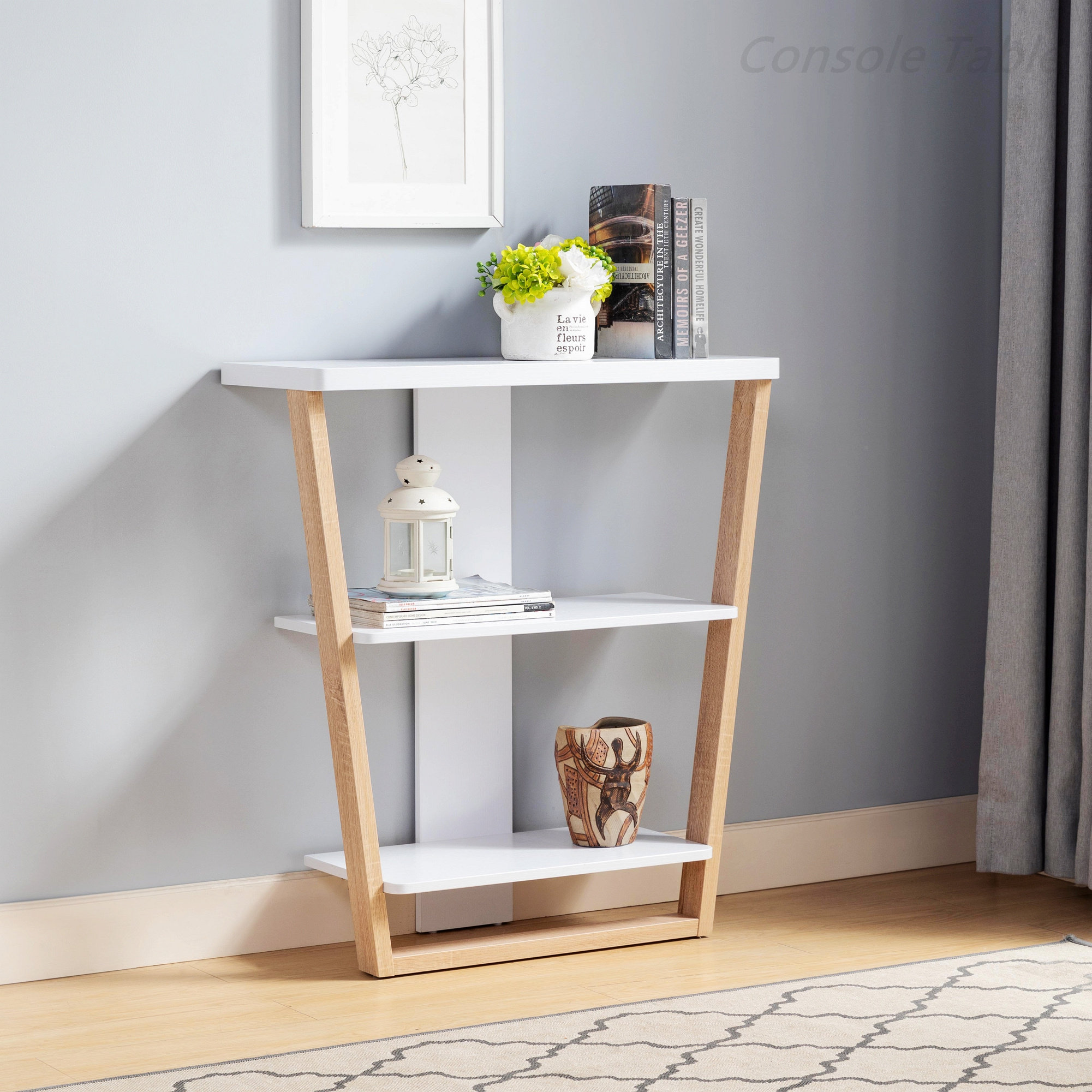 Wrought Studio™ Modern Console Table with Three Open Shelves | Wayfair